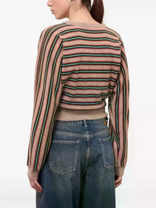 OTTOD'AME Striped Button-front Cardigan