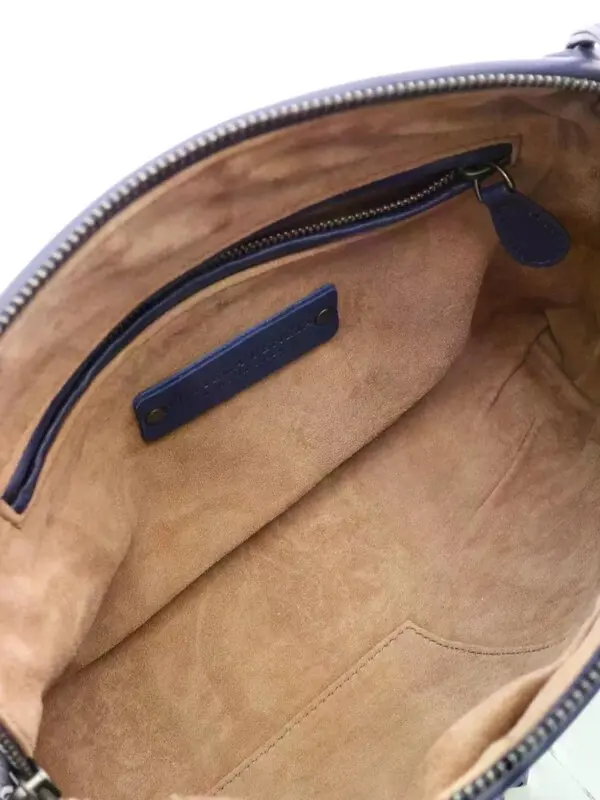 Bottega Veneta 2010s Intrecciato Fringe Shoulder Bag - Blue