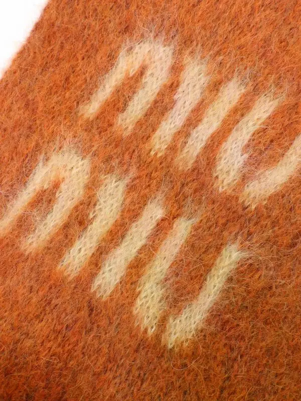 Miu Miu 2010s Logo Fringe Scarf