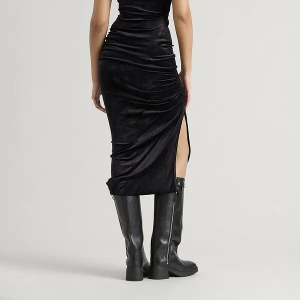 Rick Owens Lilies Knee Edfu Velvet Skirt