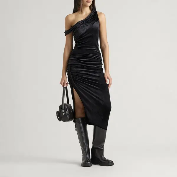 Rick Owens Lilies Knee Edfu Velvet Skirt