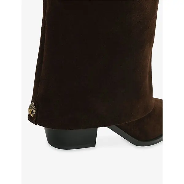 Kurt Geiger Mag Folded Suede Knee-high Boots