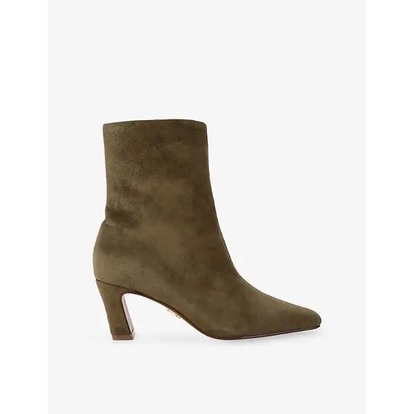 Steve Madden Willah Suede Heeled Ankle Boots - Dark Green