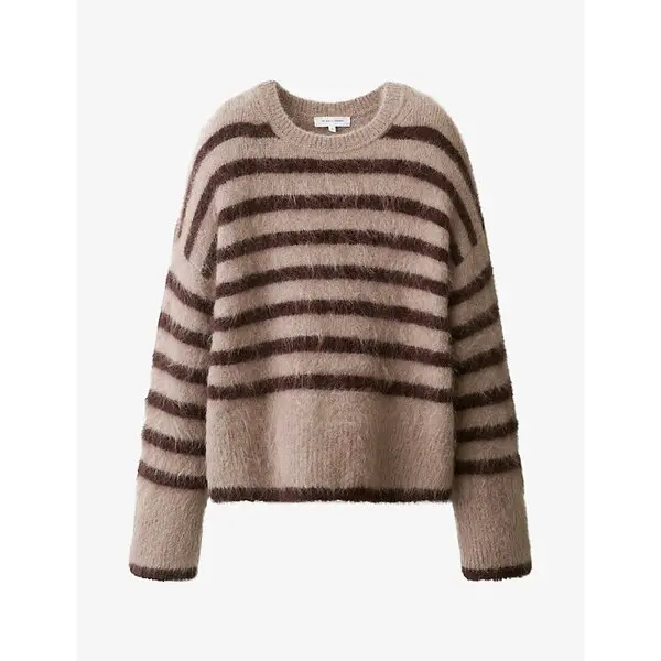 THE WHITE COMPANY Striped Relaxed-fit Wool-blend Jumper
