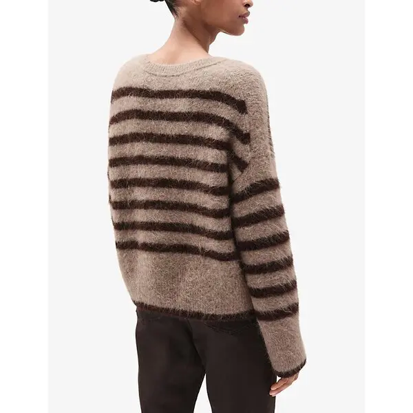 THE WHITE COMPANY Striped Relaxed-fit Wool-blend Jumper