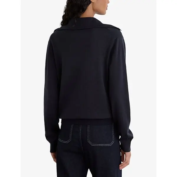 REISS Gale Collared Merino Wool Cardigan