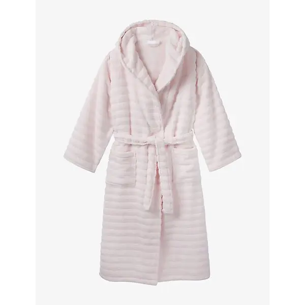 THE WHITE COMPANY Ribbed Hooded Cotton Robe - Blush