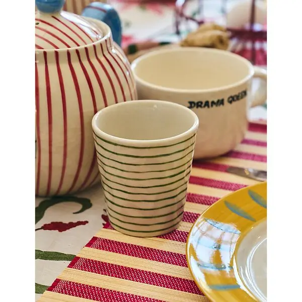 ANNA + NINA Stripe Affair Stoneware Coffee Cup Set Of 2