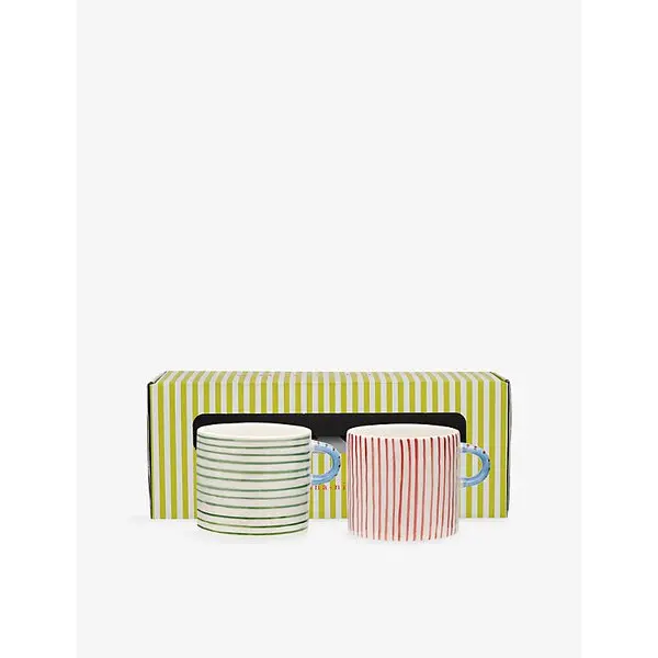 ANNA + NINA Stripe Affair Stoneware Tea Mug Set Of 2