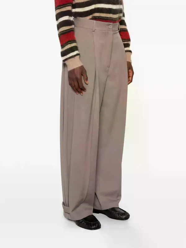 SOLOTRE Pleated Button-cuff Trousers