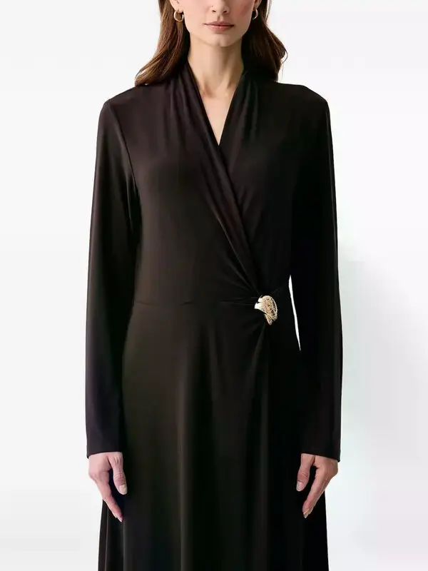 Joseph Ribkoff Buckle-detail Wrap Dress - Brown