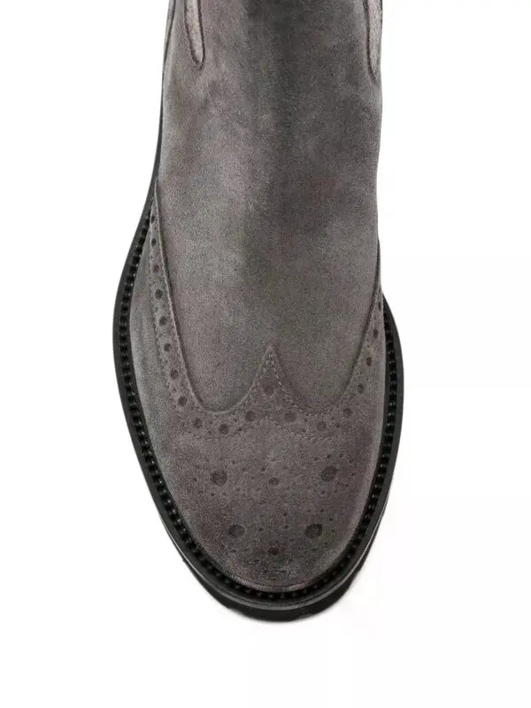 DOUCAL'S Brogue-detail Suede Ankle Boots