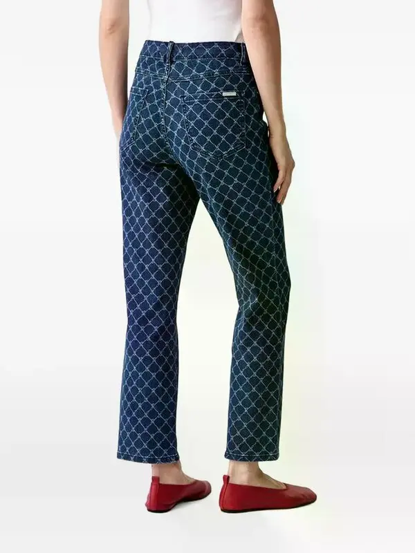 Joseph Ribkoff Monogram-print Straight-leg Jeans