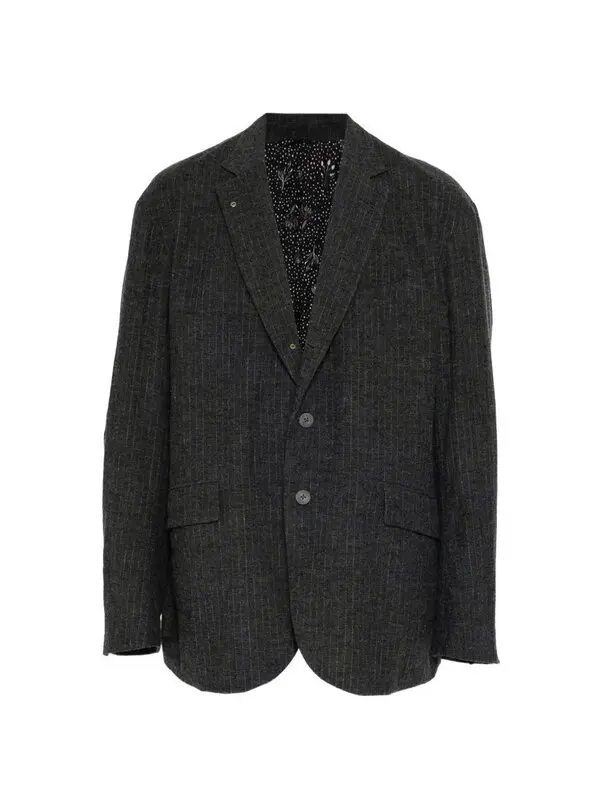CALMLENCE Striped Welt-pocket Blazer