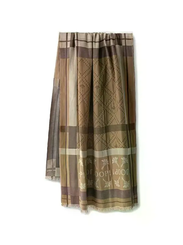 JOOP! Cornflower Logo-print Fringed Scarf