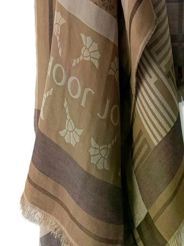 JOOP! Cornflower Logo-print Fringed Scarf
