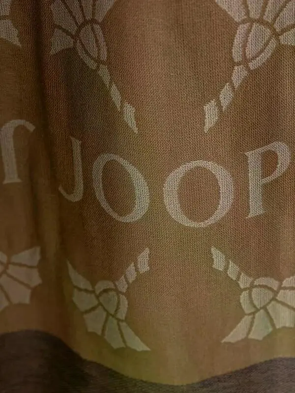 JOOP! Cornflower Logo-print Fringed Scarf