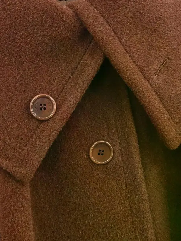 Celine Belted Button-front Coat