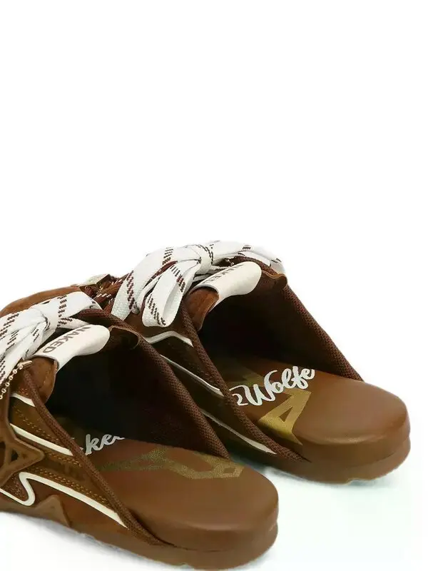 NAKED WOLFE Adorn Lace-up Suede Mules