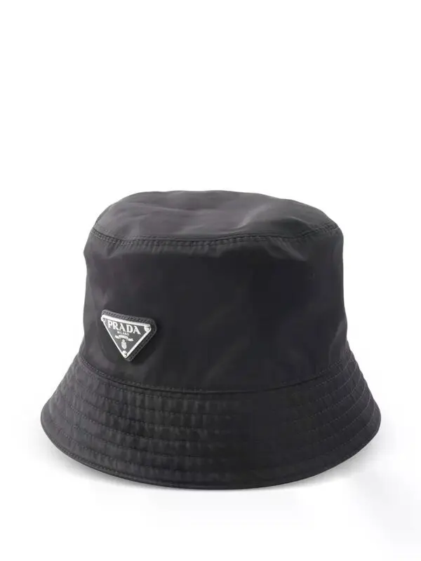 Prada 2010s Re-nylon Triangle-logo Bucket Hat - Black