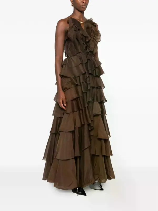 Aje Ruffled Tiered Maxi Gown