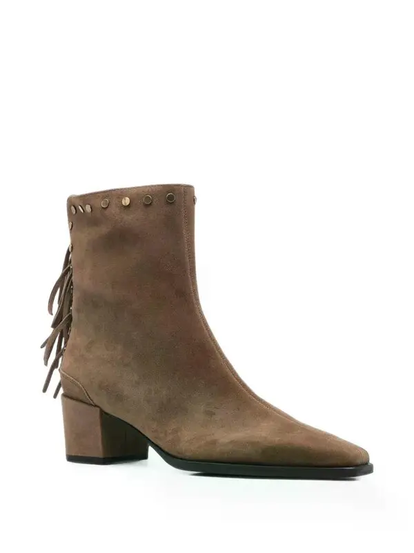 KENNEL&SCHMENGER Zuri Fringed Stud-embellished Ankle Boots