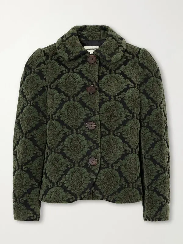 SHUSHU/TONG Cropped Cotton-blend Pile-jacquard Jacket