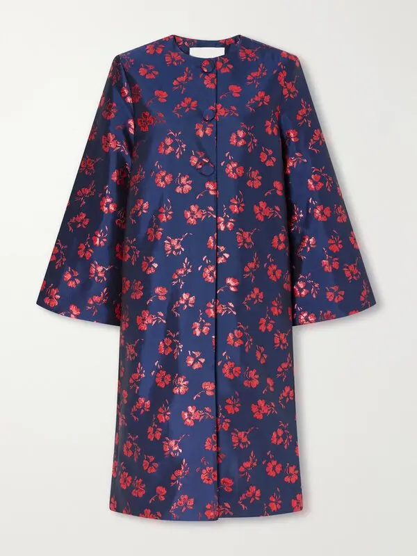 DESTREE Ruby Floral-jacquard Taffeta Coat - Multi