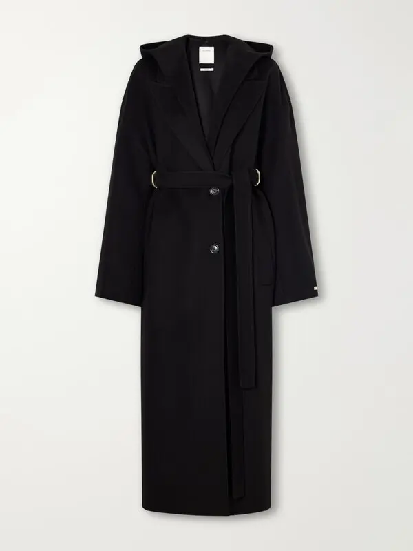 Sportmax Olmo Hooded Belted Wool-felt Coat