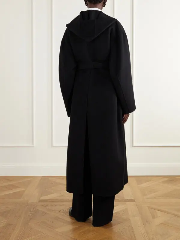 Sportmax Olmo Hooded Belted Wool-felt Coat