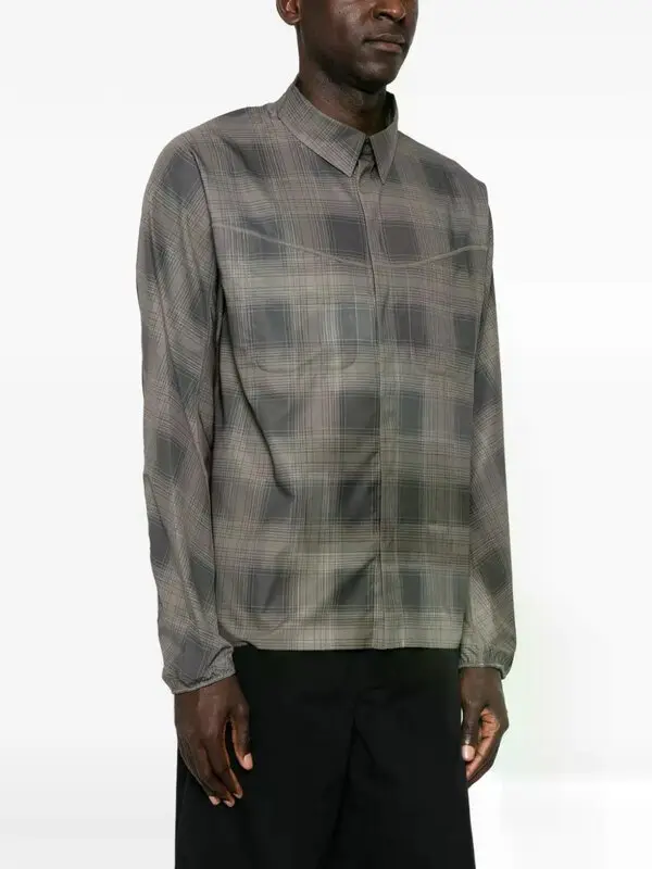 Satisfy Check-print Long-sleeve Shirt