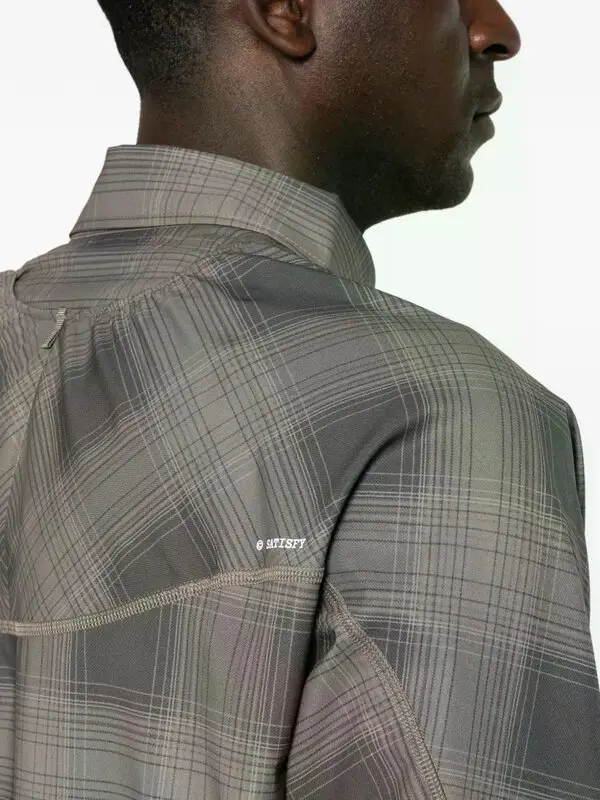 Satisfy Check-print Long-sleeve Shirt