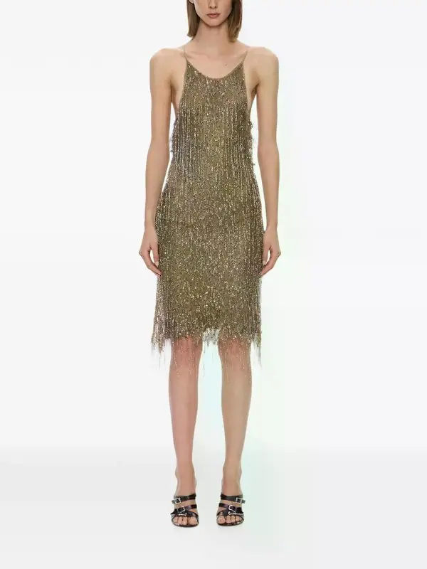 Christopher Esber Sequin-embellished Chevron-lace Mini Dress
