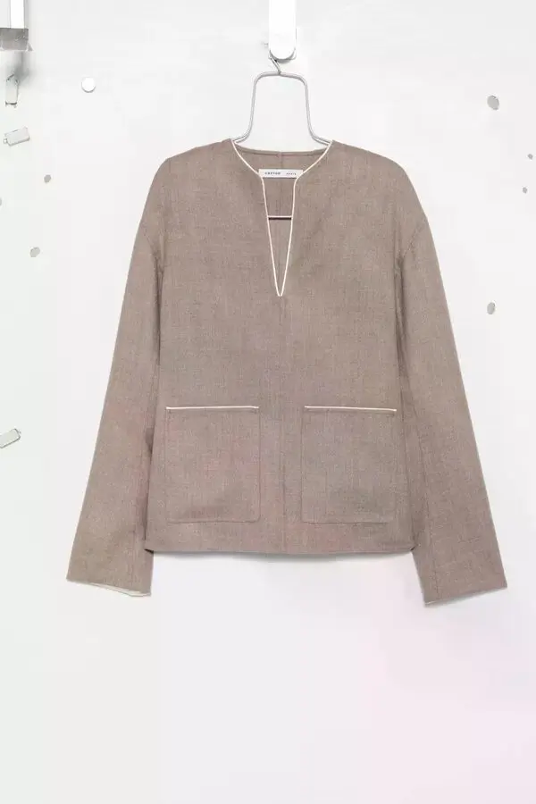 Carven Piped-trim V-neck Top