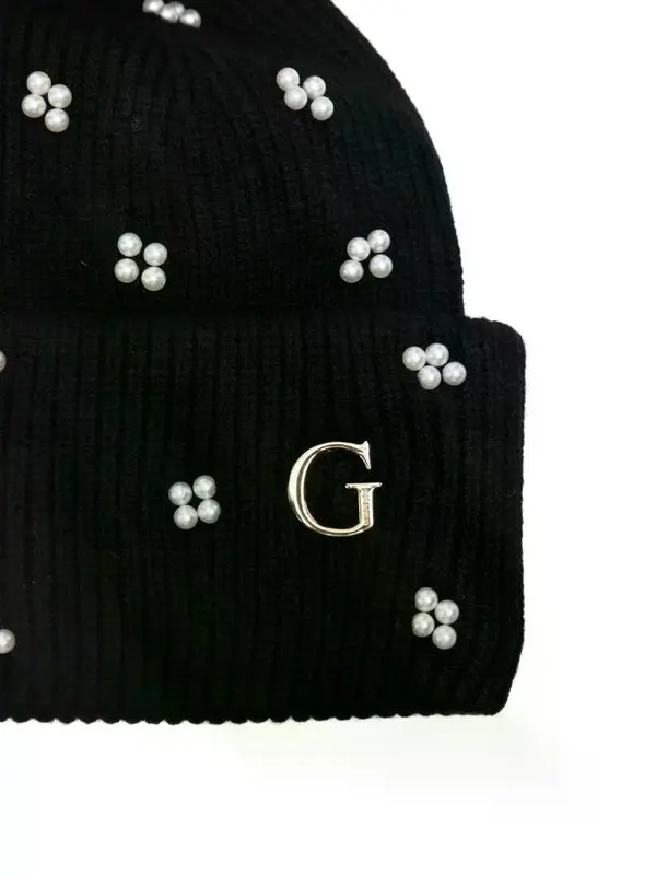 Guess Faux-pearl Pom-pom Beanie Hat