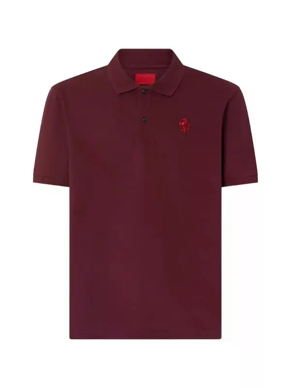 FERRARI Logo-embroidered Polo Shirt