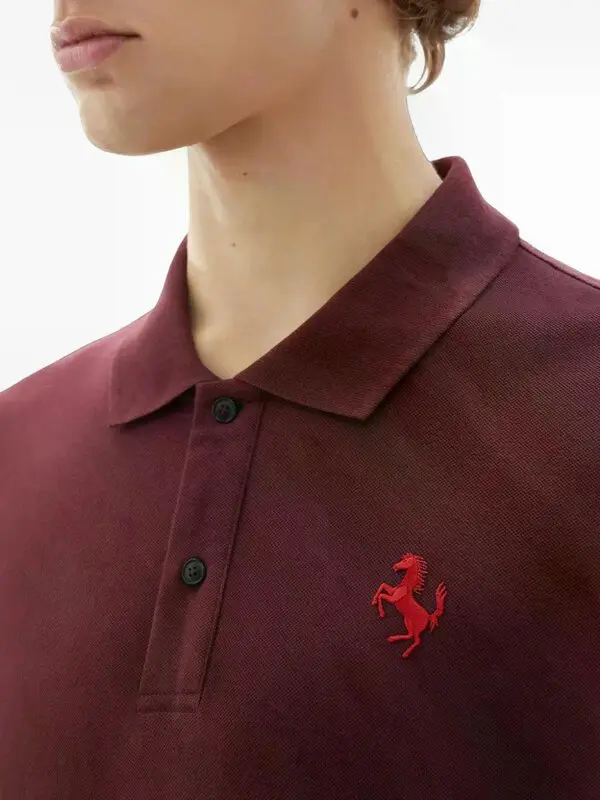FERRARI Logo-embroidered Polo Shirt