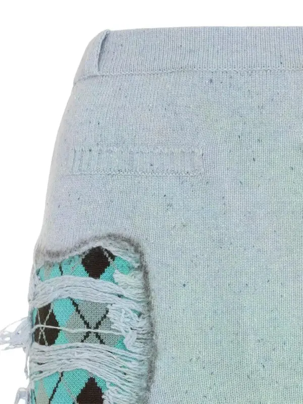 Moschino Argyle-intarsia Distressed-effect Skirt