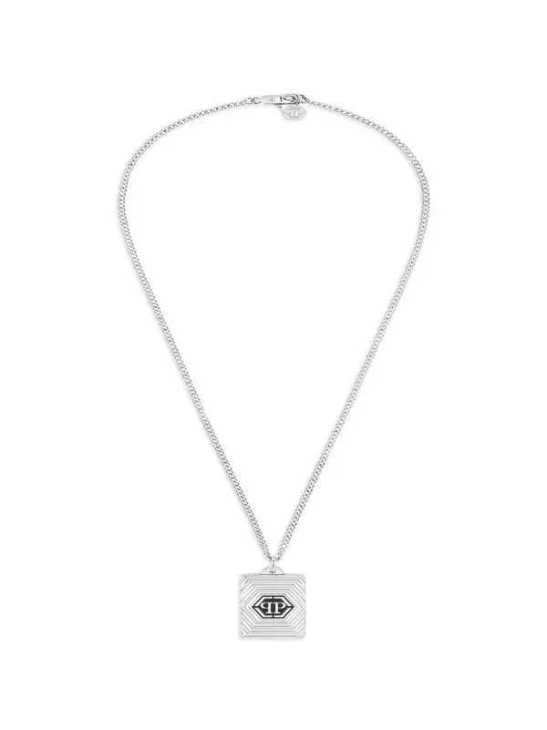Philipp Plein Plein Tag Logo-plaque Necklace