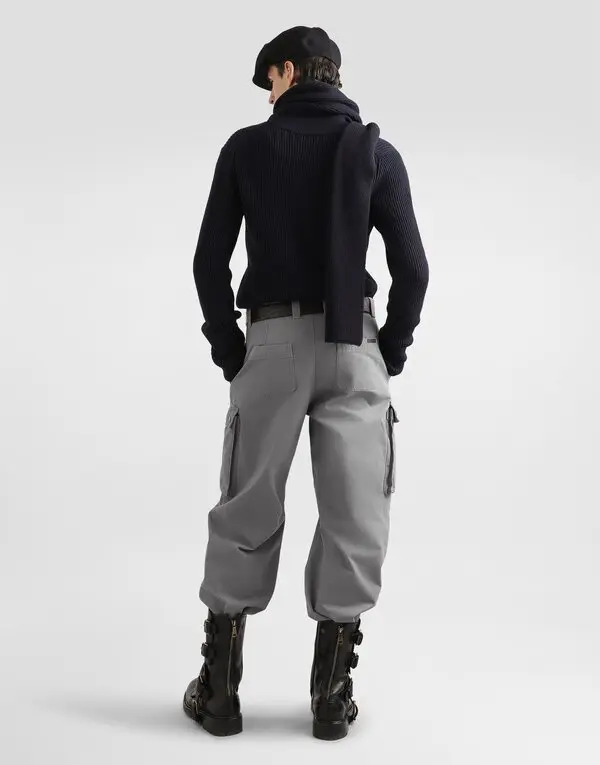 Dolce & Gabbana Turtleneck Zipped Pullover With Logo Sweaters And Cardigans
