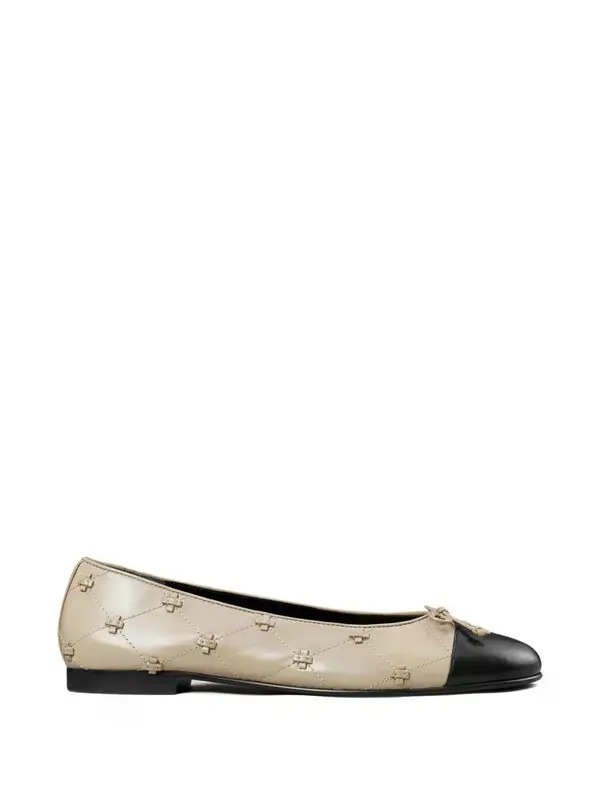 Tory Burch Bunny Knot Cap-toe Ballet Flat - Neutrals