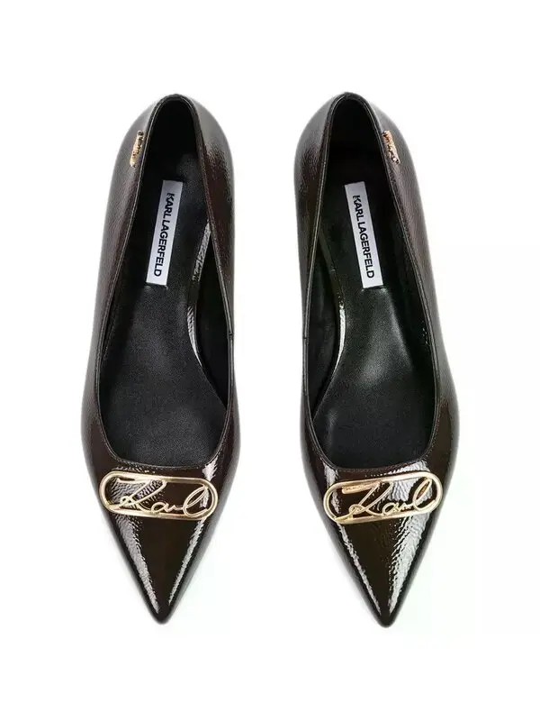 Karl Lagerfeld Pasha Patent-finish Logo-plaque Pumps