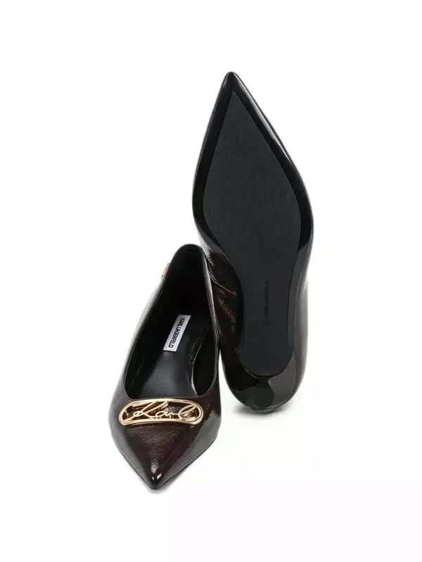 Karl Lagerfeld Pasha Patent-finish Logo-plaque Pumps
