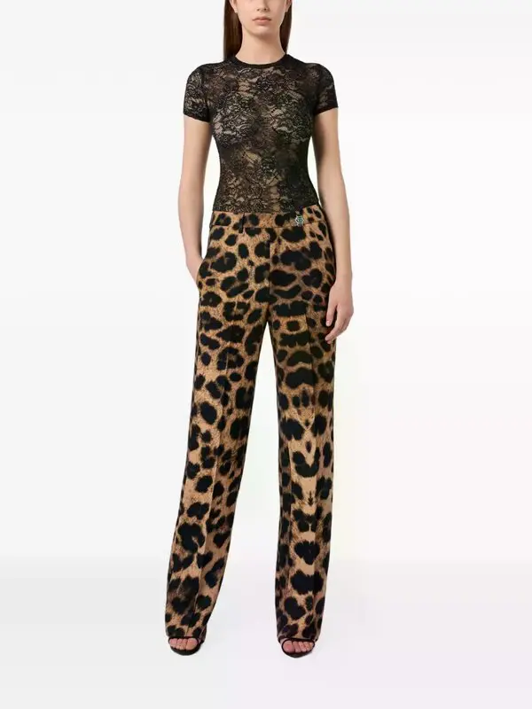 Philipp Plein Leopard-print Straight-leg Trousers