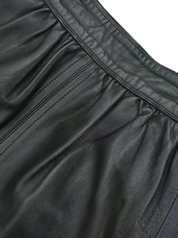 Loewe Pleated Leather Mini Skirt
