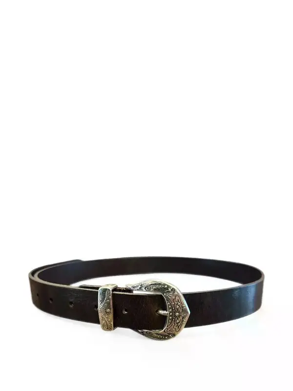 MERCI Engraved-buckle Leather Belt