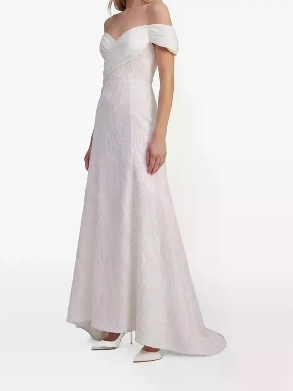 MARCO GABRIELLI ATELIER Off-shoulder Sequin-embellished Maxi Dress