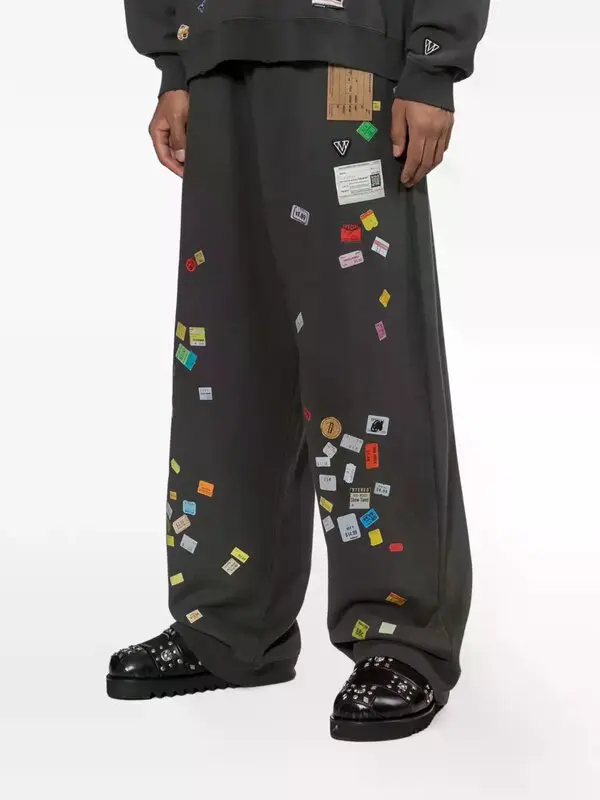 Mihara Yasuhiro Price Tag Sticker Printed Sweat Pants
