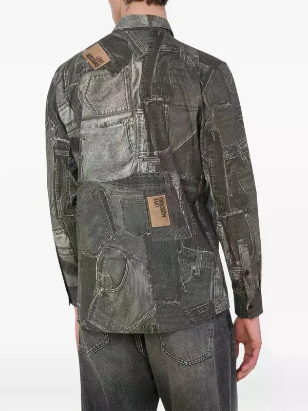 Moschino Trompe-l'oeil Denim-print Shirt
