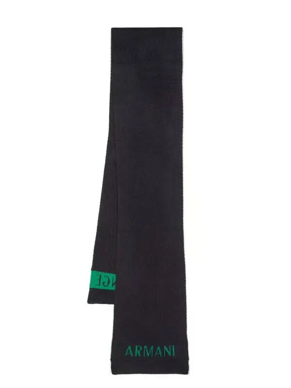 Armani Exchange Logo Intarsia-knit Scarf